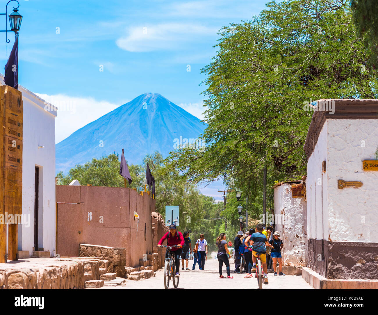 SAN PEDRO DE ATACAMA, CHILE - JANUARY 18, 2018: View of the mountain ...