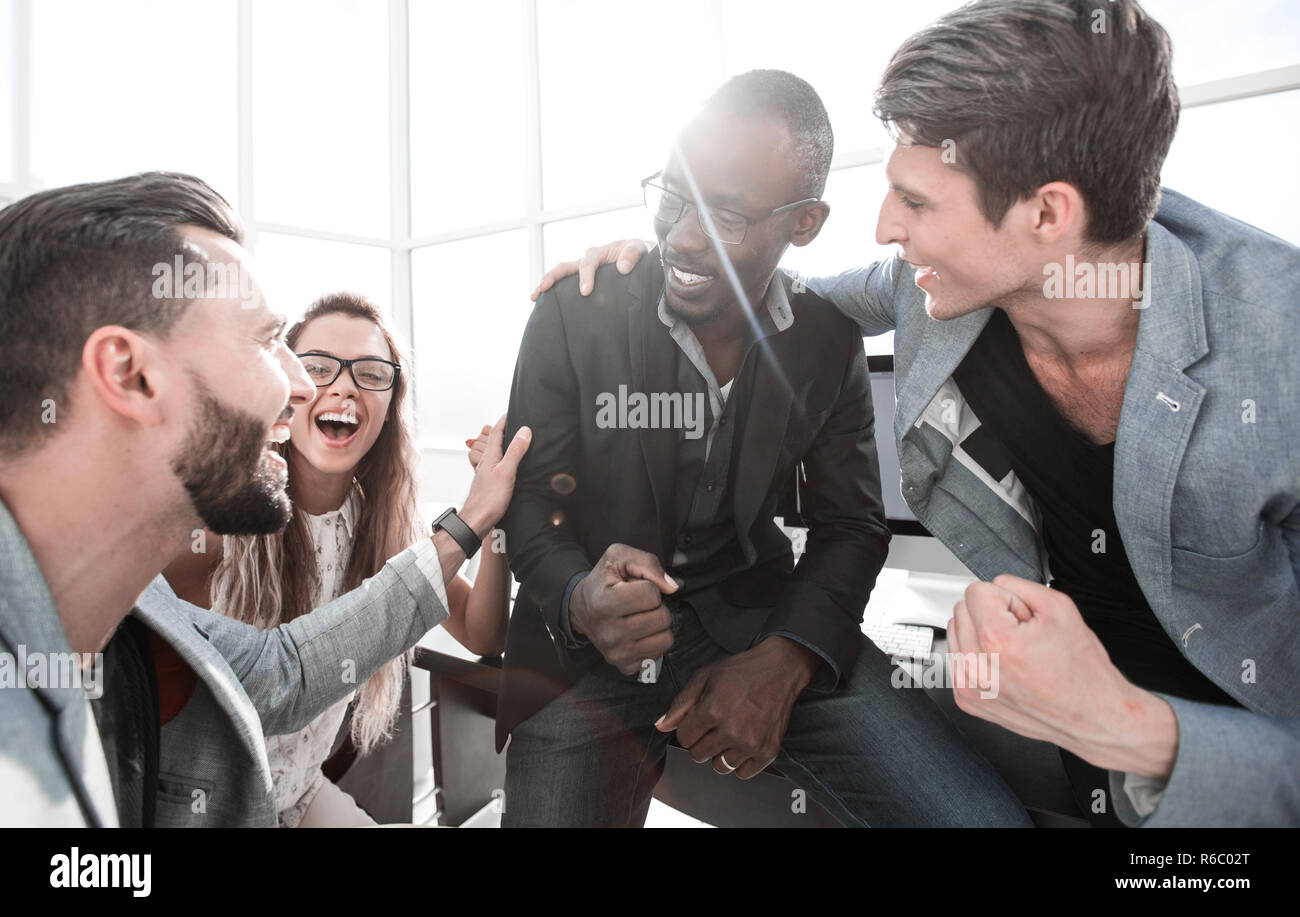 group of office colleagues in the workplace Stock Photo - Alamy