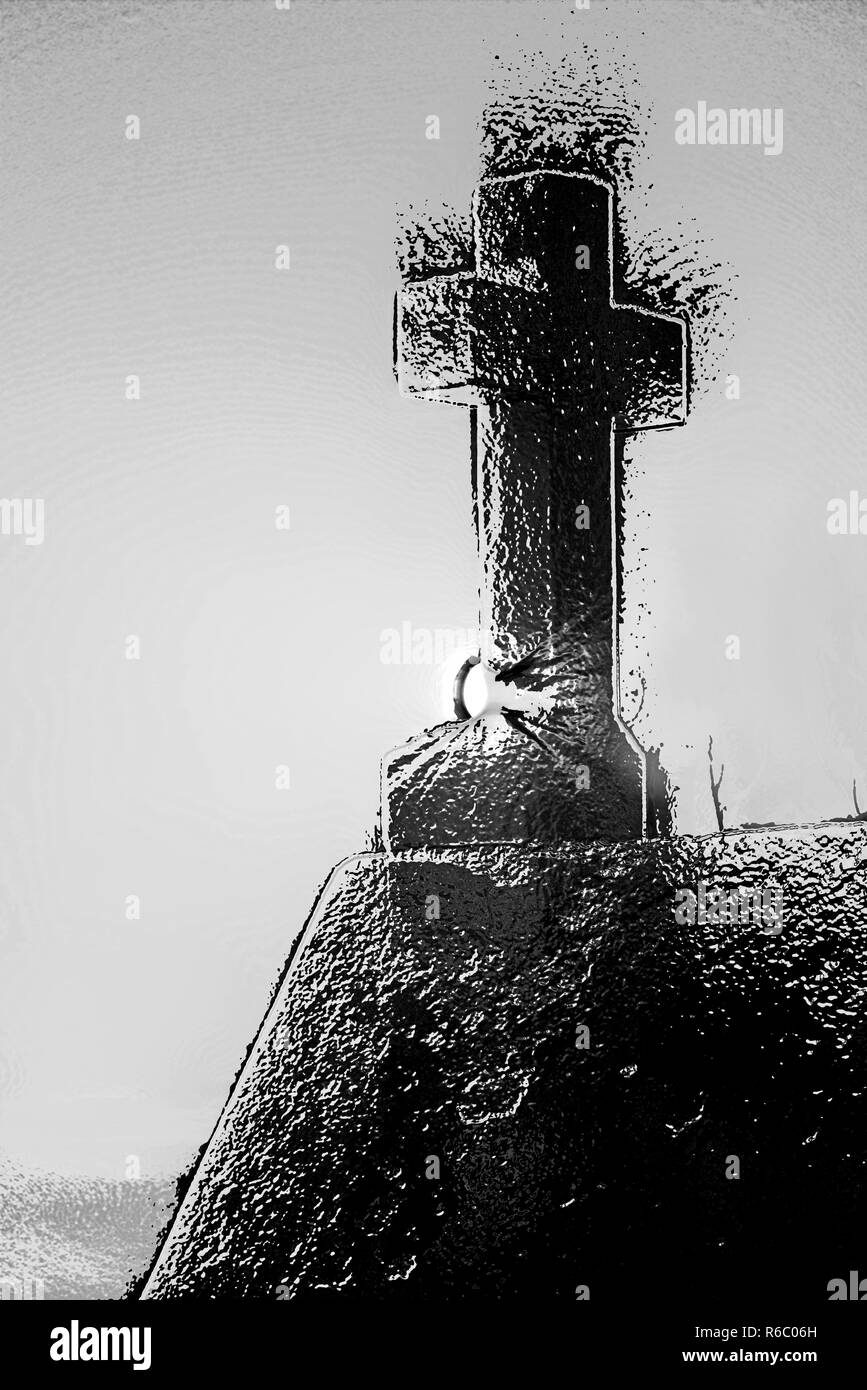 Christian cross with back lighting hi-res stock photography and images ...