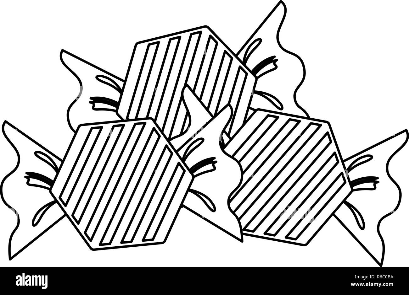 Set of candies black and white Stock Vector Image & Art - Alamy