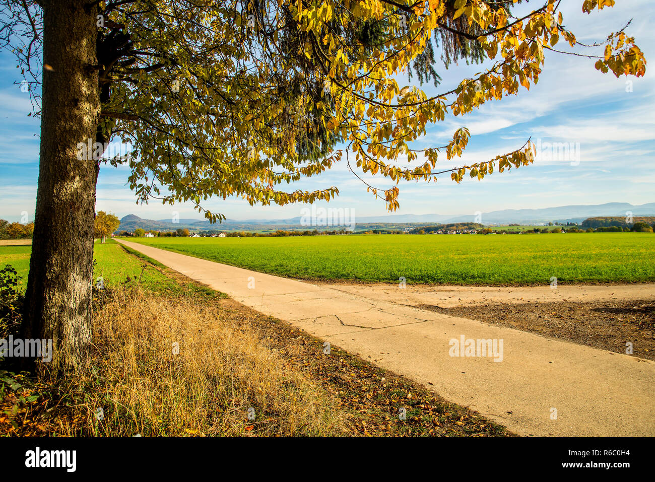Country Idyll With View To German Highlands Stock Photo - Alamy