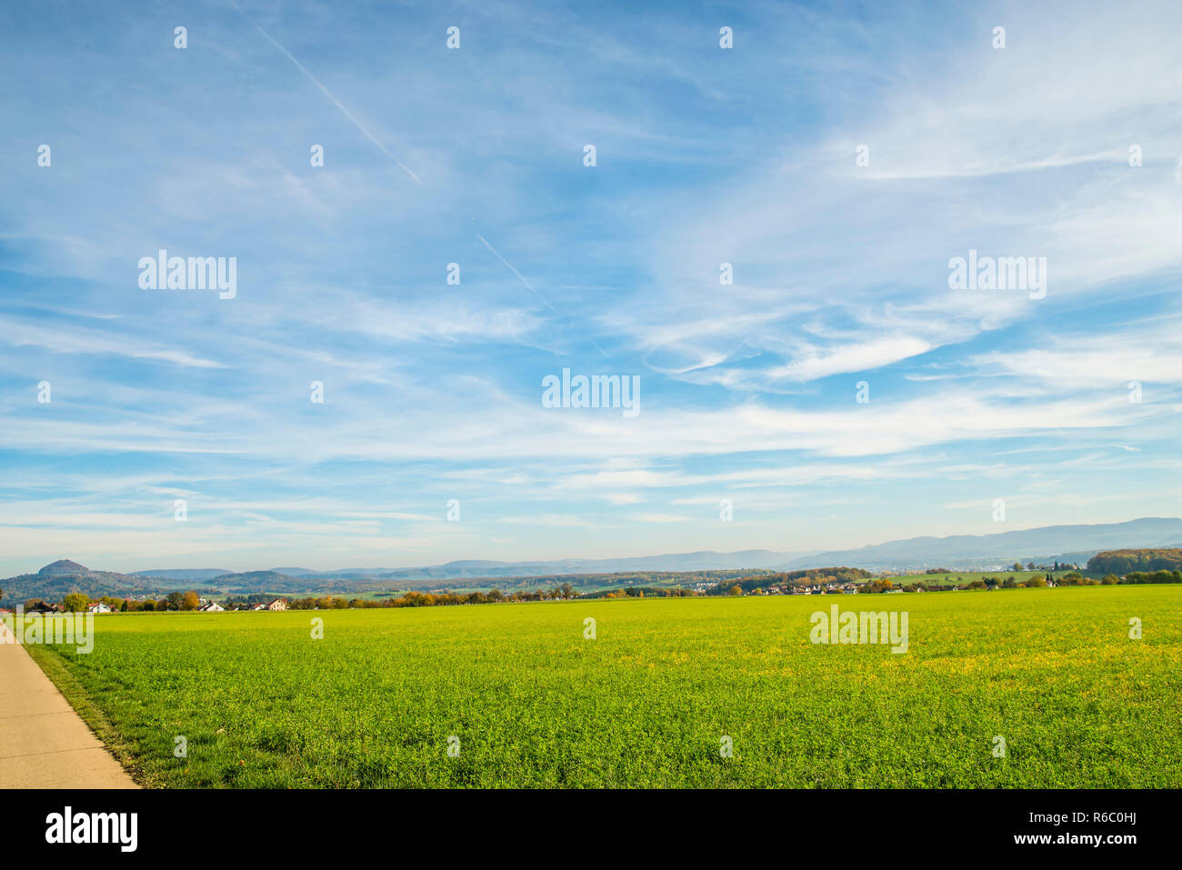 Country Idyll With View To German Highlands Stock Photo - Alamy