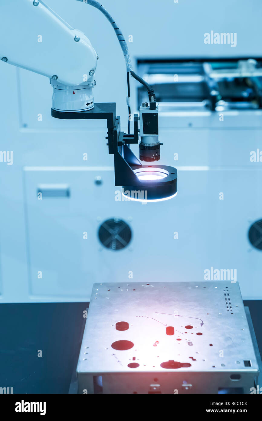 Robotic vision sensor camera system in intellegence factory Stock Photo ...