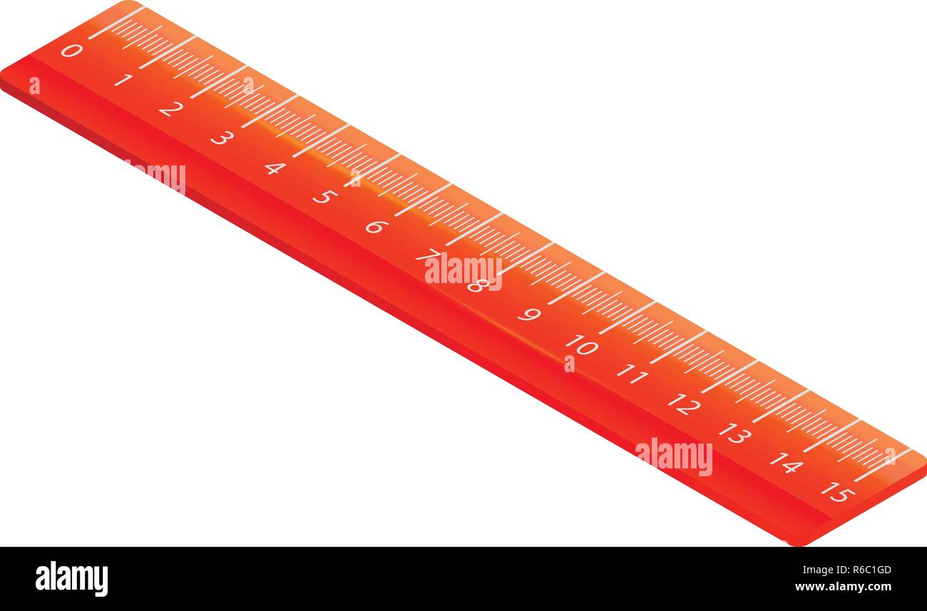 Red ruler icon, isometric style Stock Vector Image & Art - Alamy