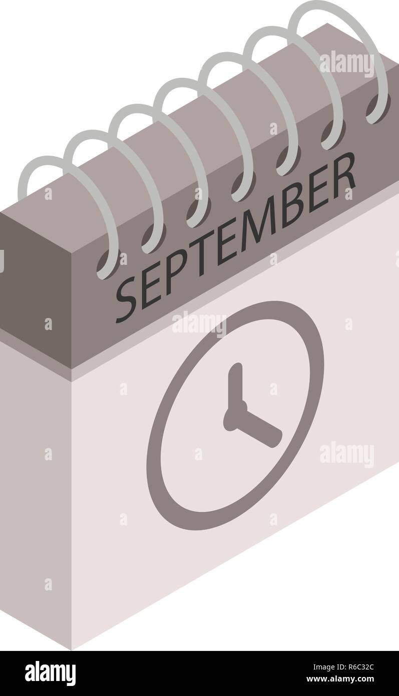 September calendar time icon, isometric style Stock Vector Image & Art ...