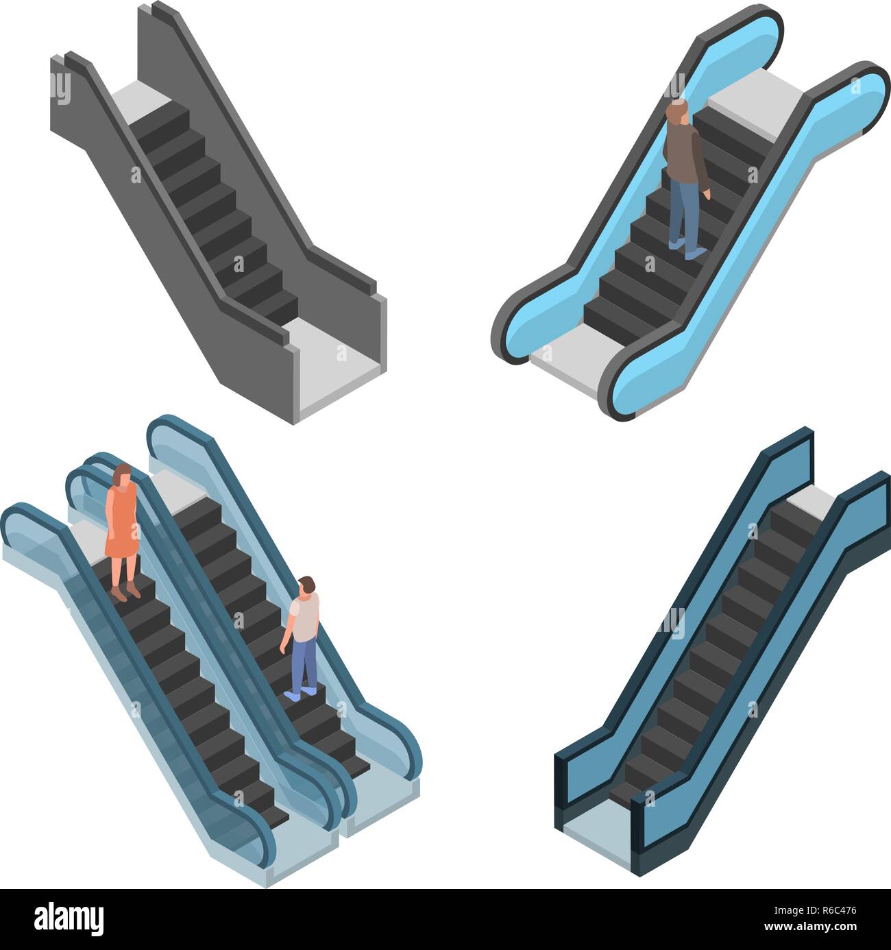 Automatic escalator Cut Out Stock Images & Pictures - Alamy