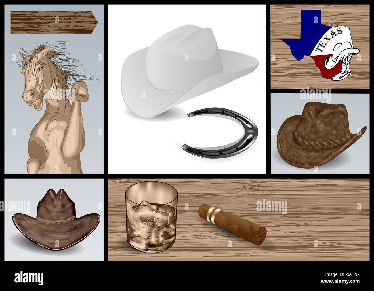 designer set for cowboy Stock Photo - Alamy