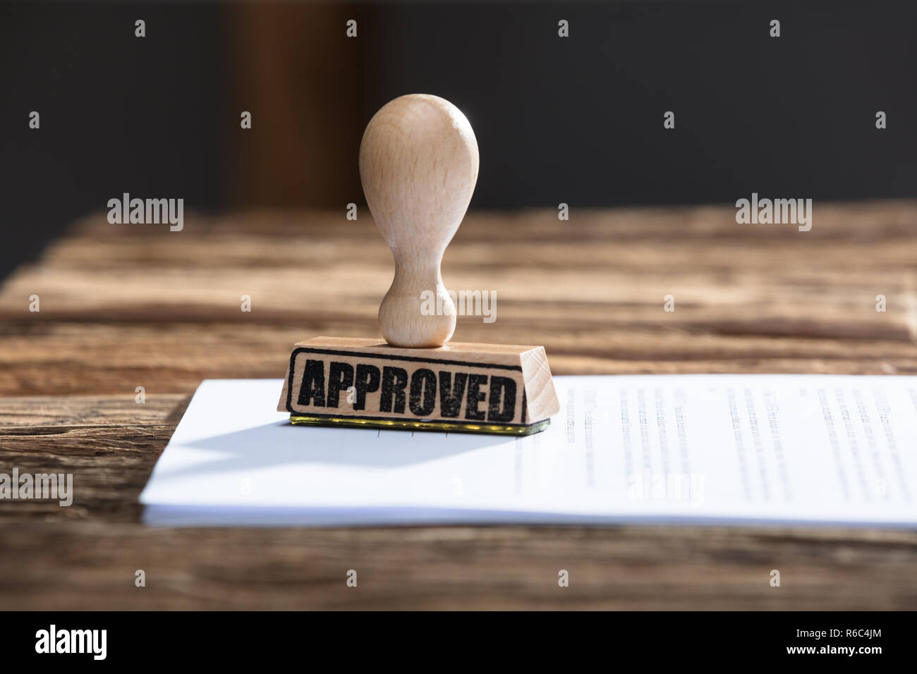 Approved Stamp On Document Stock Photo - Alamy