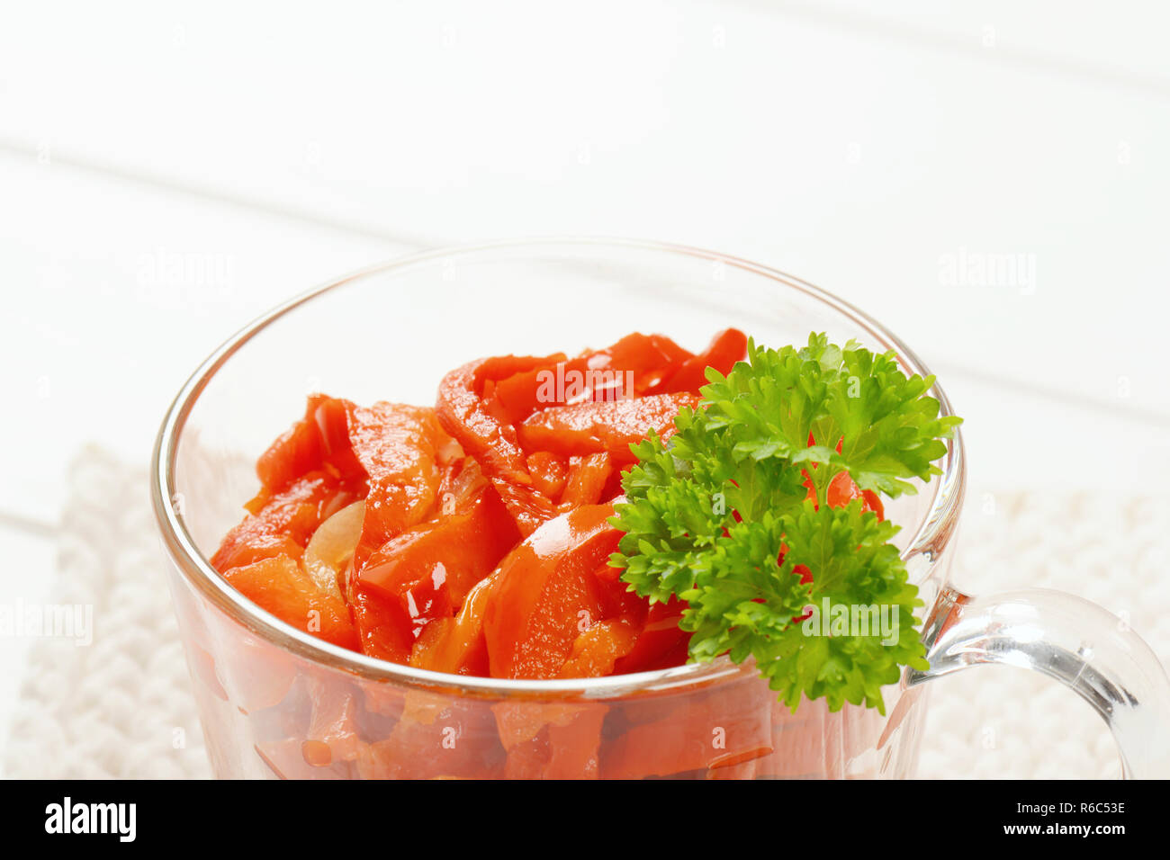 pickled red peppers Stock Photo - Alamy
