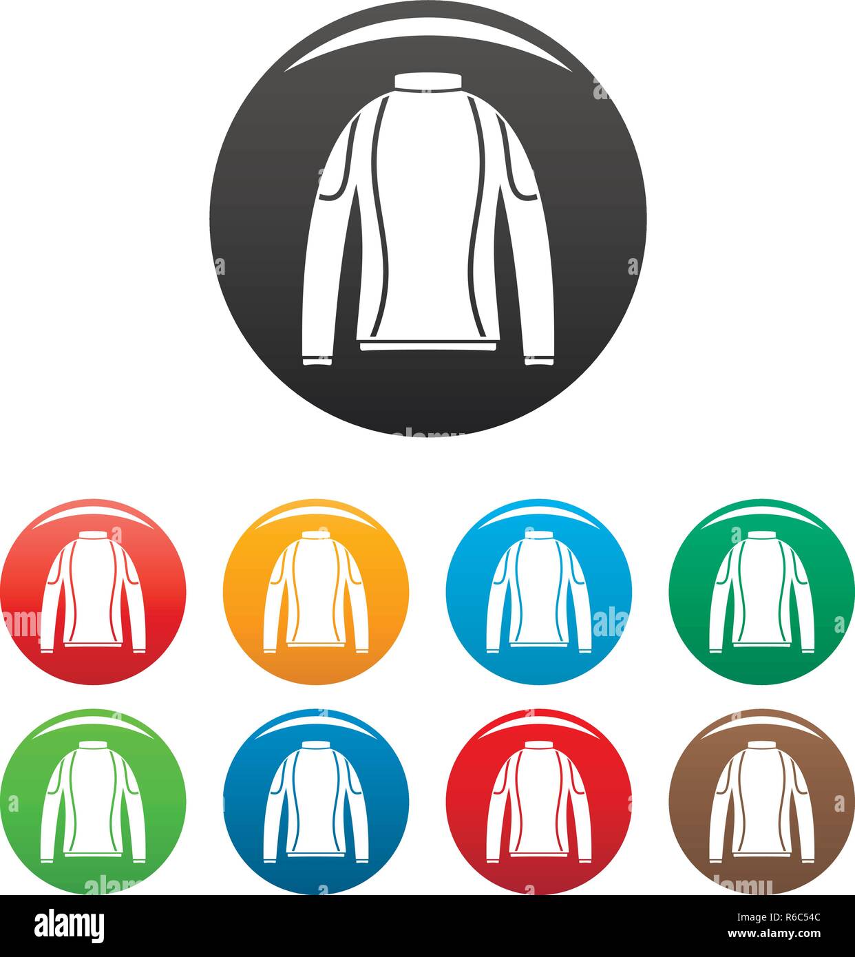 Thermo clothes icons set 9 color vector isolated on white for any ...