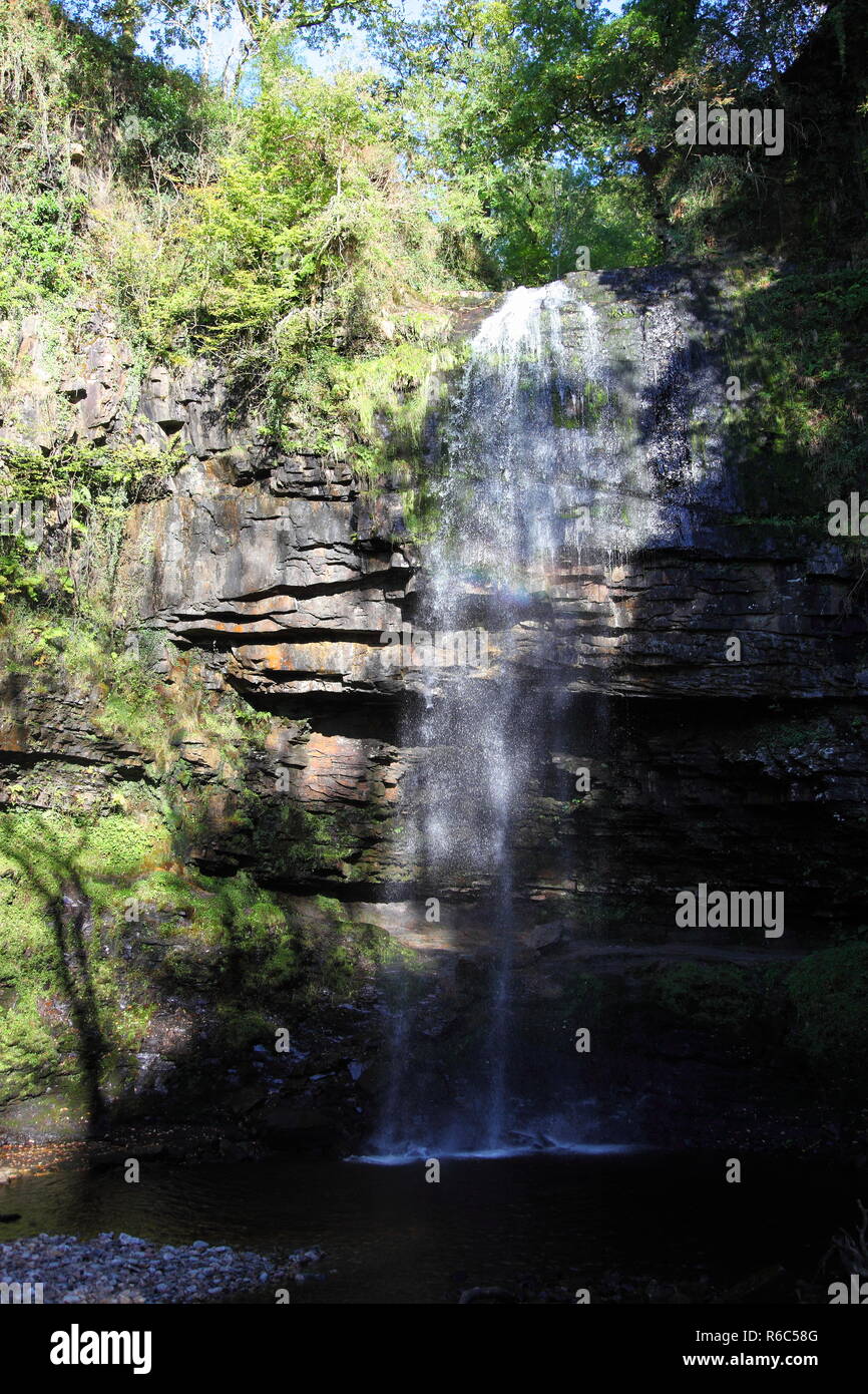Henrhyd Falls, with a 90ft.fall, these are the tallest waterfalls in ...