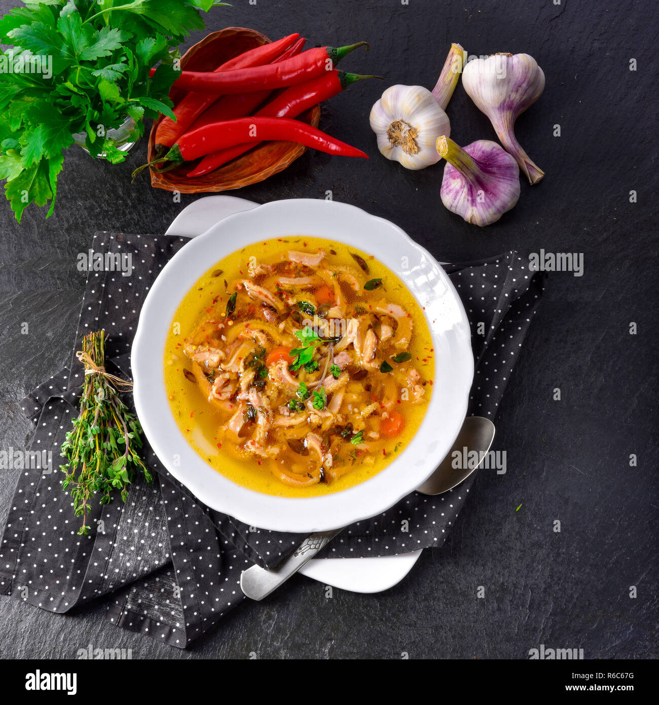 tasty polish flaczki Stock Photo - Alamy