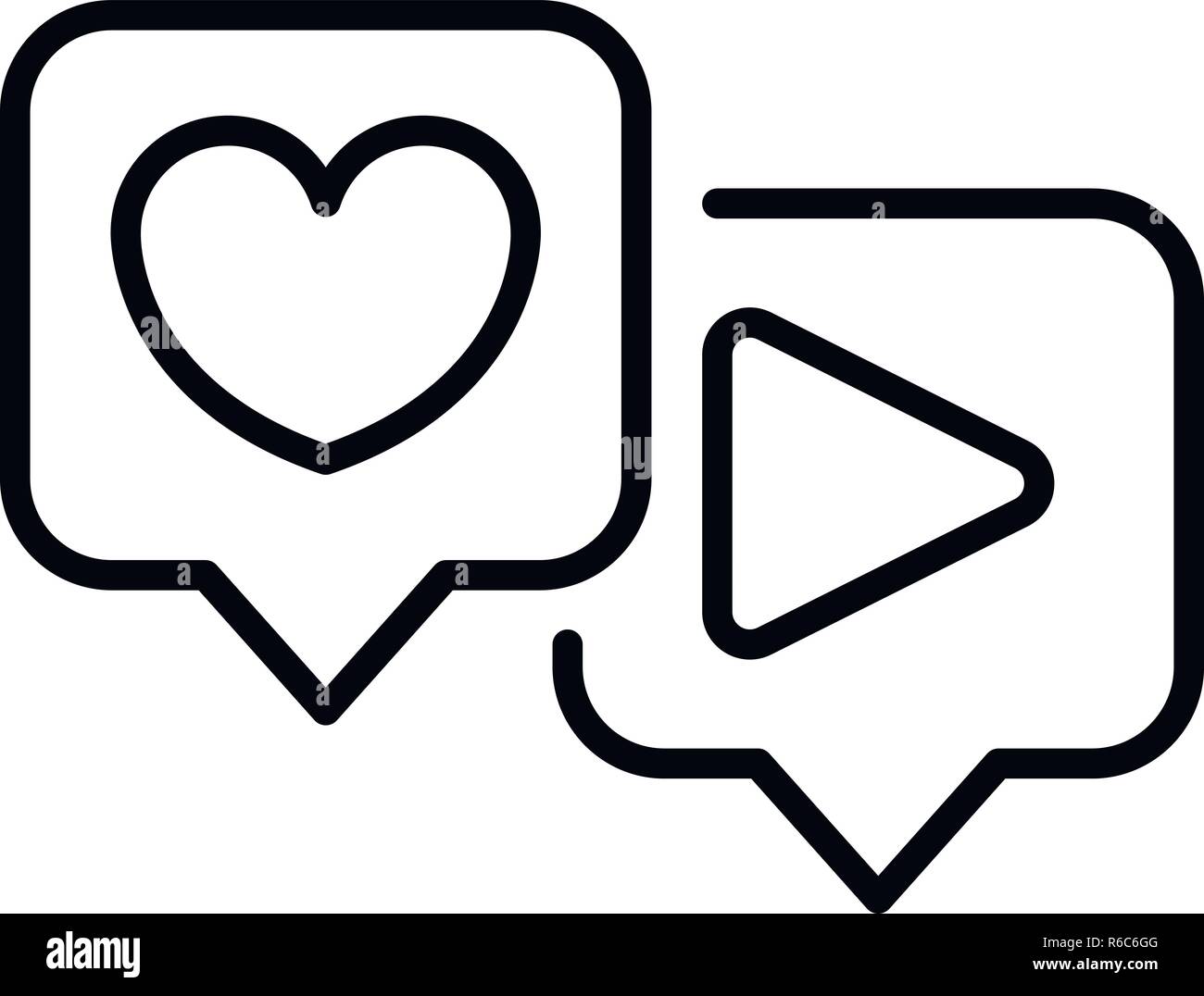 Like play bubbles icon, outline style Stock Vector Image & Art - Alamy