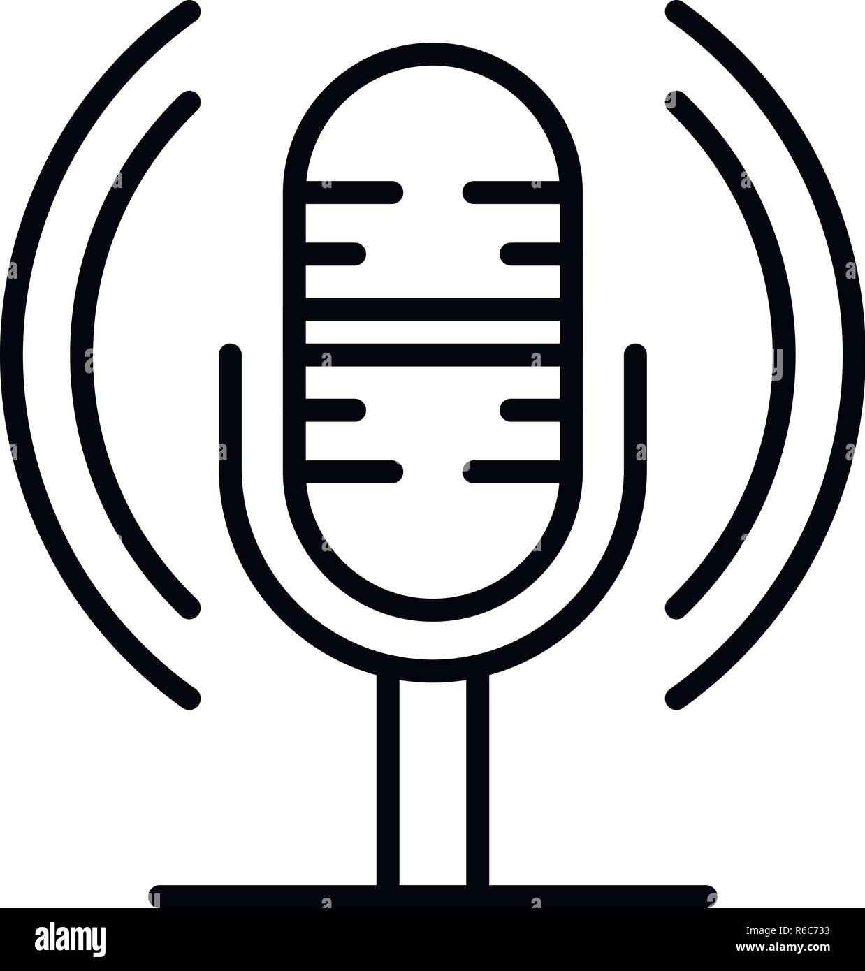 Loud microphone icon, outline style Stock Vector Image & Art - Alamy