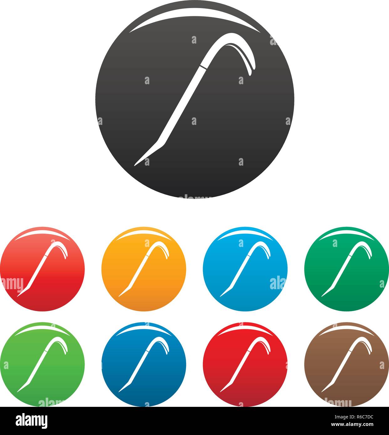 Nail puller icons set 9 color vector isolated on white for any design ...