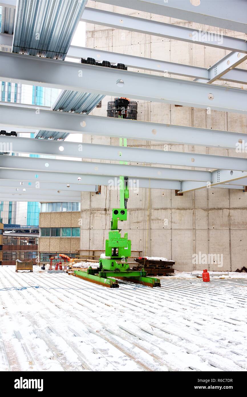 construction site in the snow Stock Photo - Alamy