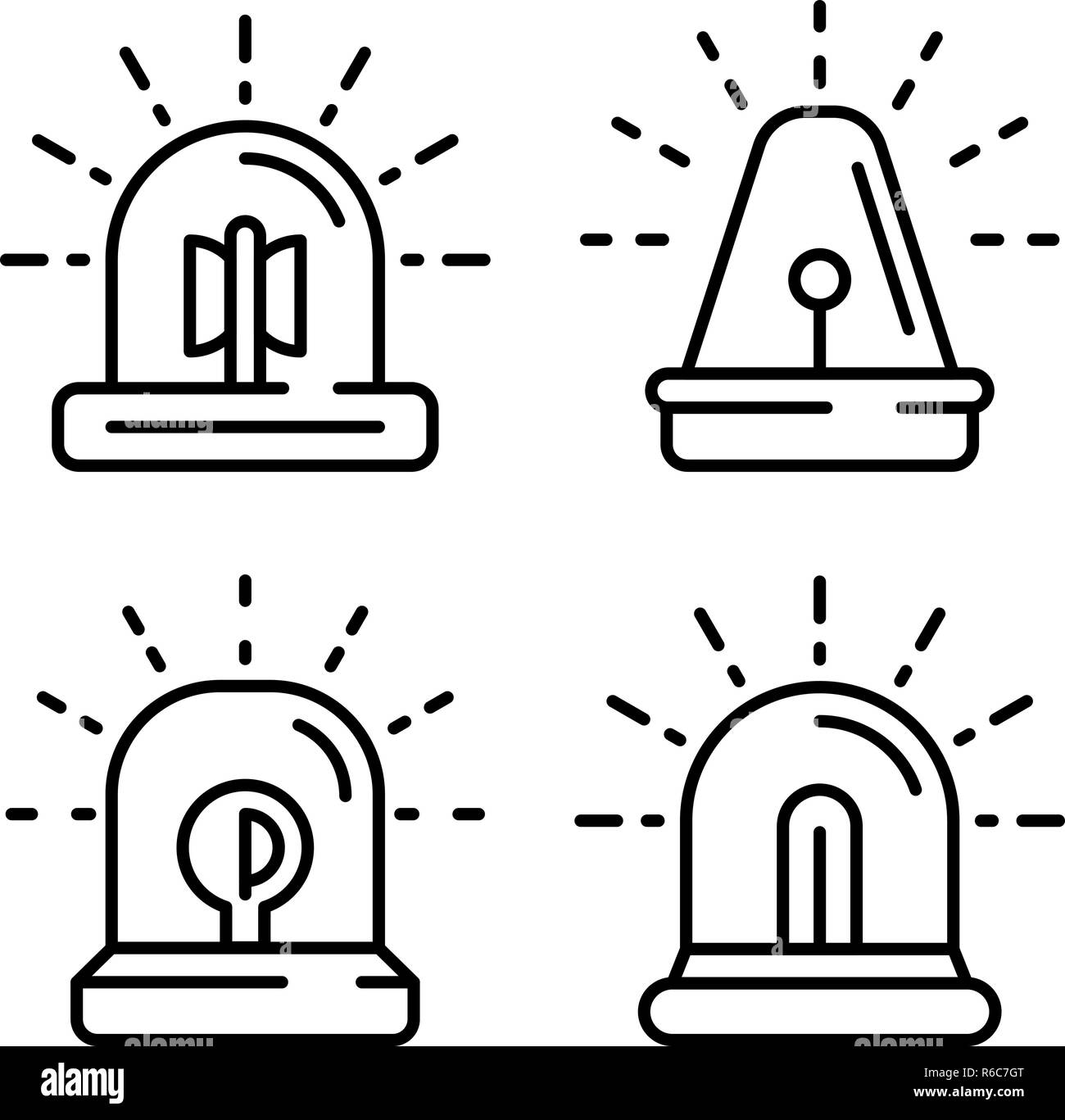 Alarm flasher icon outline Cut Out Stock Images & Pictures - Alamy