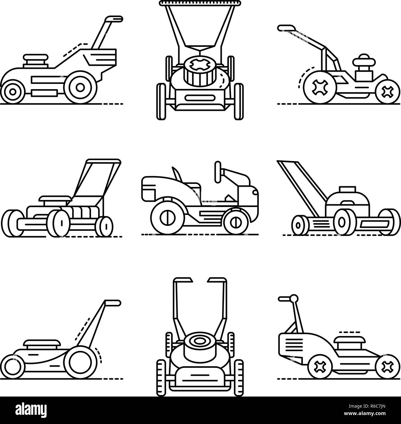 Lawnmower icon Black and White Stock Photos & Images - Alamy