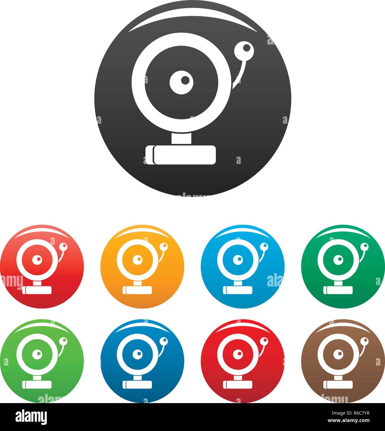 Ring sirena icons set 9 color vector isolated on white for any design ...