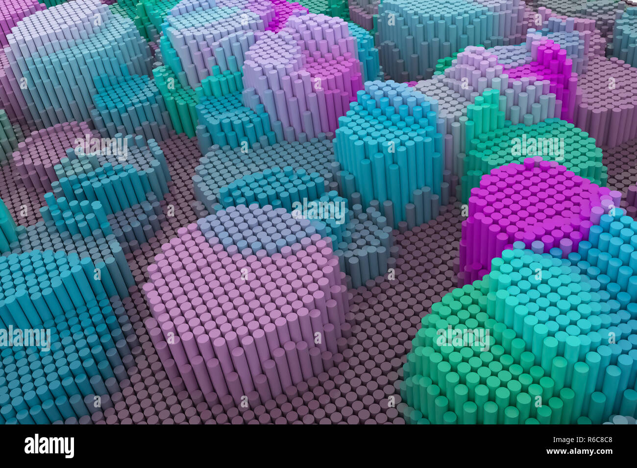 Colorful 3D rendering. Block, geometric structure, shape composition ...