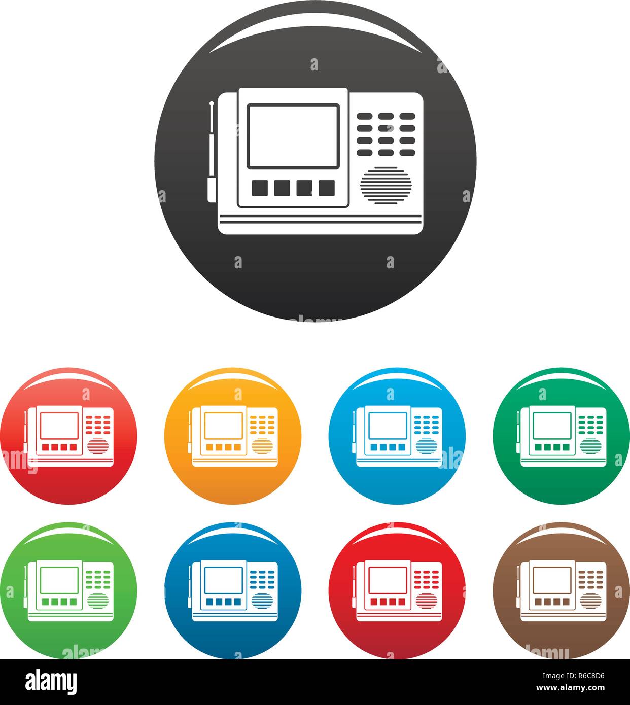 House intercom icons set 9 color vector isolated on white for any ...