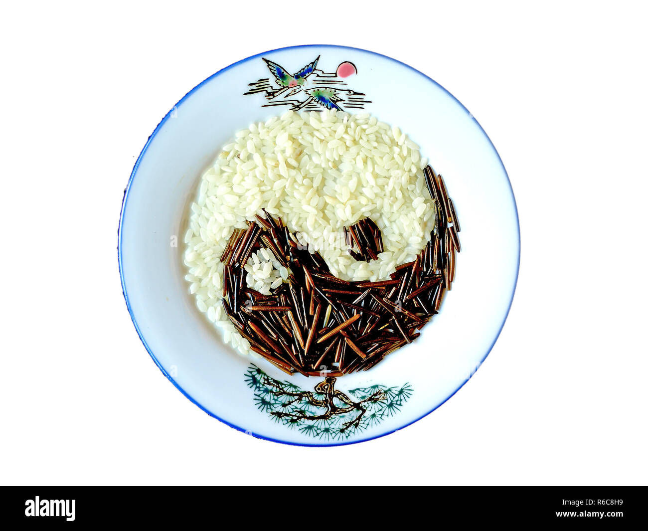 The Tao Symbol Of Yin And Yang Made Of Rice Stock Photo - Alamy