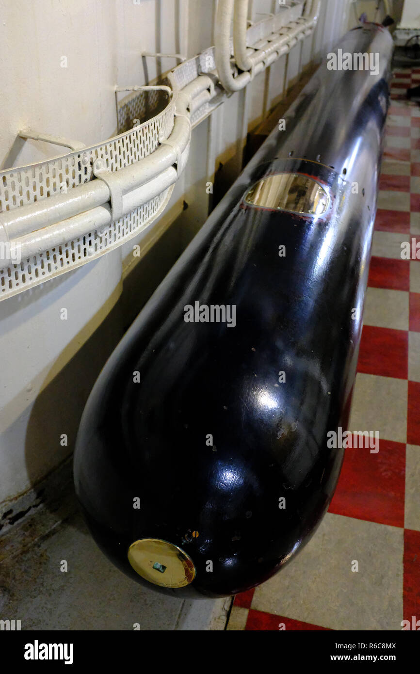 21 inch Mark IX Torpedo on HMS Belfast - London UK Stock Photo - Alamy