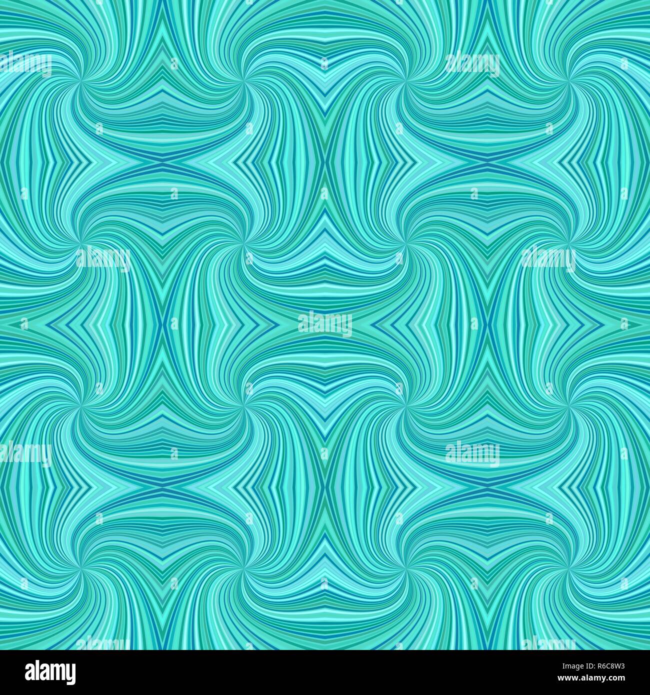 Turquoise seamless psychedelic geometrcial spiral stripe pattern ...