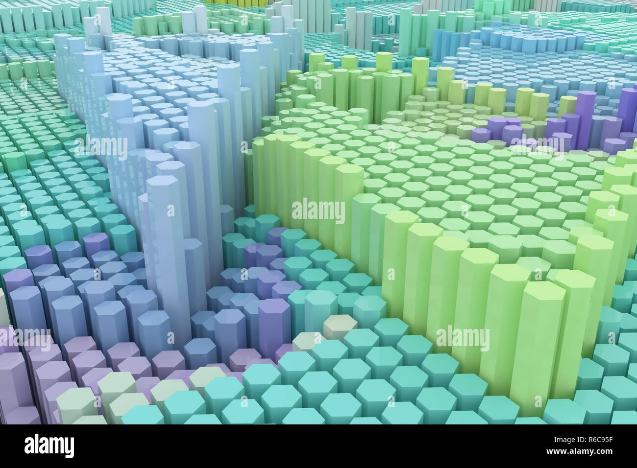 Colorful 3D rendering. Shape composition, block, geometric structure ...