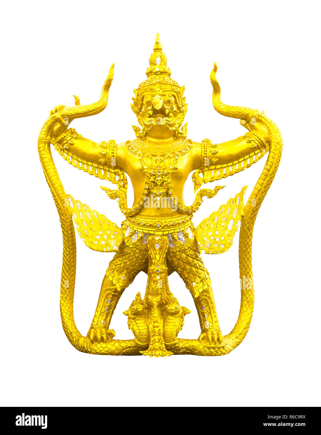 Golden garuda statue isolated Stock Photo - Alamy