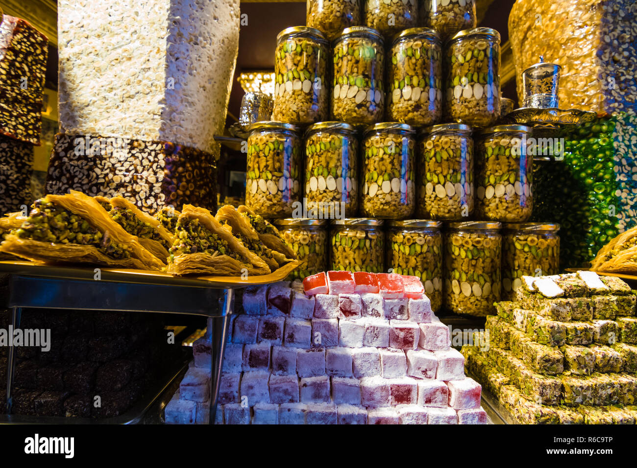 Dried Fruit and Nuts and Turkish delight on sale at the famous ...