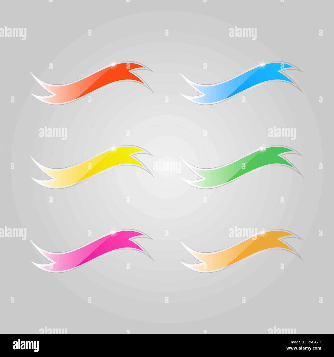 Colored shiny flags on a gray background. Vector illustration Stock ...