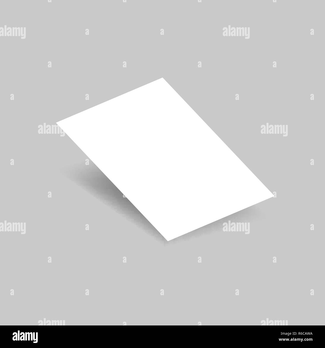 One white sheet of paper on a gray background. Vector illustration ...