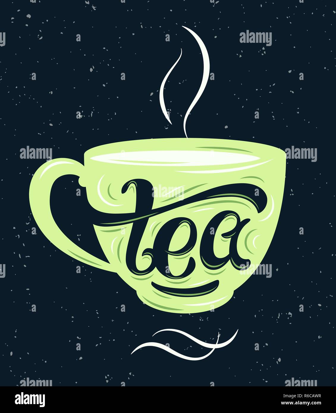 Tea lettering on the cup Stock Vector Image & Art - Alamy