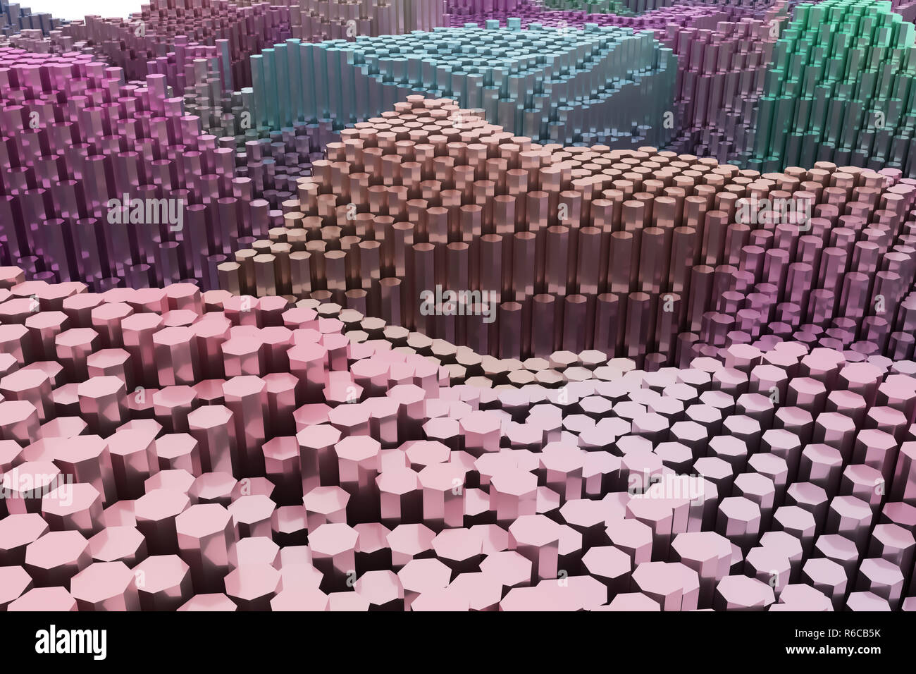 Colorful 3d Rendering Abstract Block Geometric Structure Shape Composition For Web Page