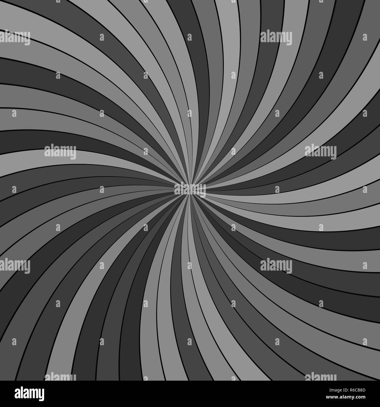 Grey abstract psychedelic vortex background with curved rays Stock ...