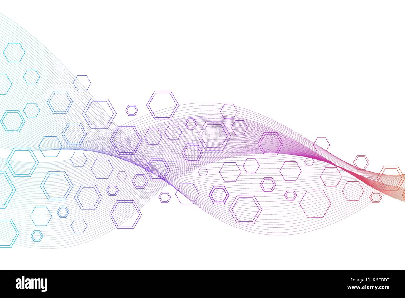 Abstract hexagonal background with waves. Hexagonal molecular ... Abstract hexagonal background with waves. Hexagonal molecular ...