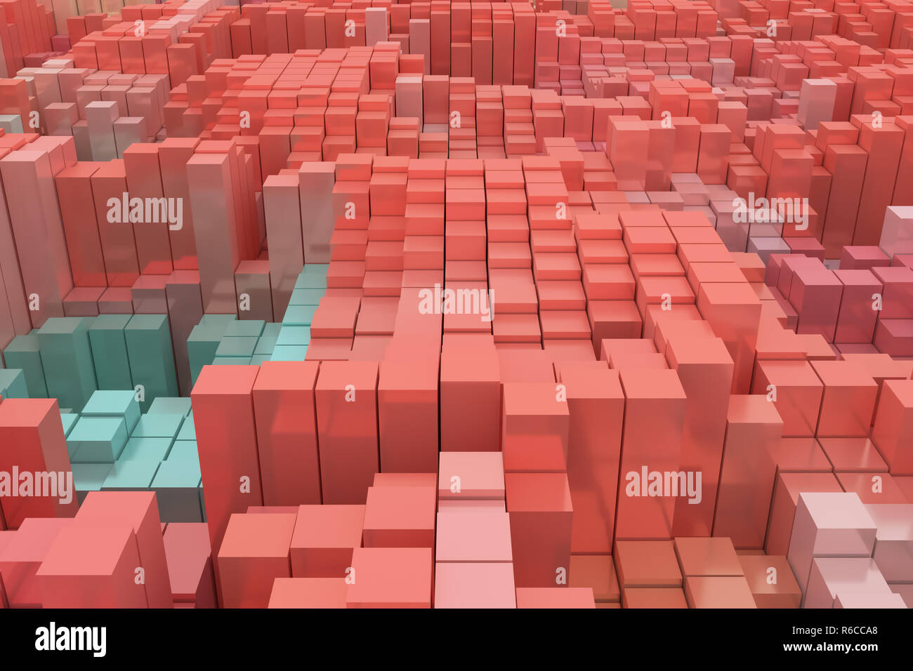 Colorful 3D rendering. Shape composition, geometric structure block ...