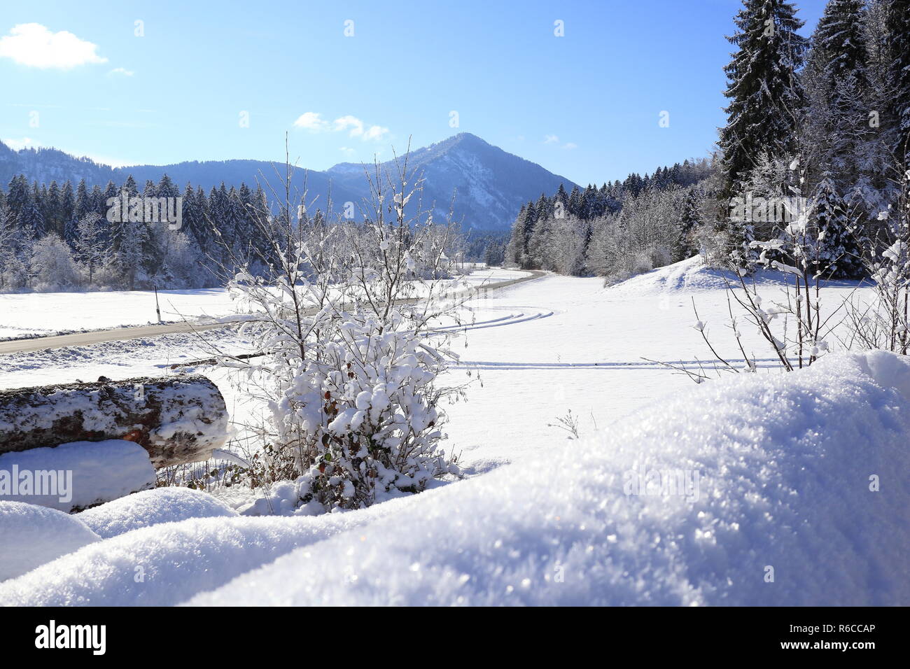 snowy winter landscape Stock Photo - Alamy