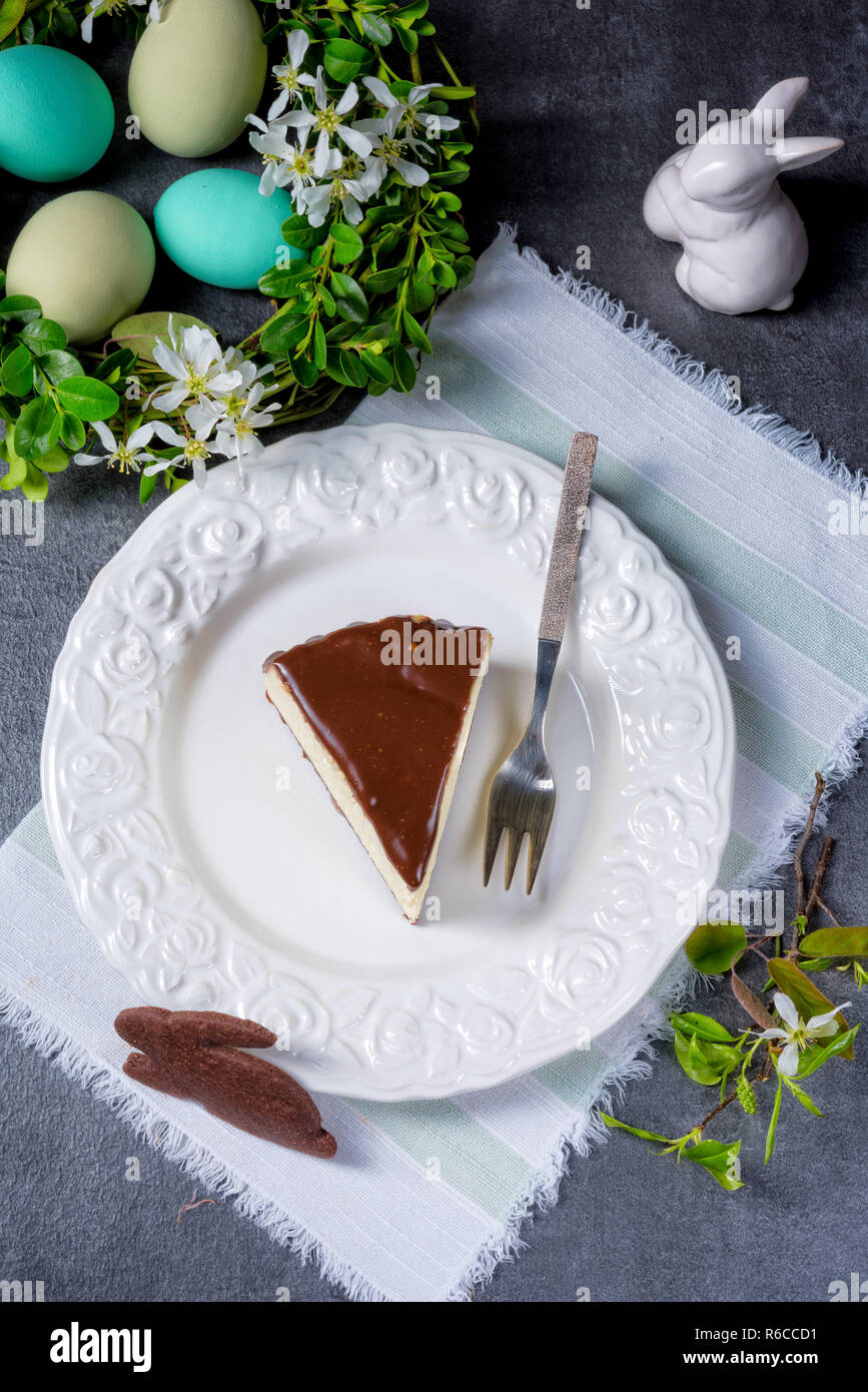 spring cheese cake with pistachios Stock Photo - Alamy