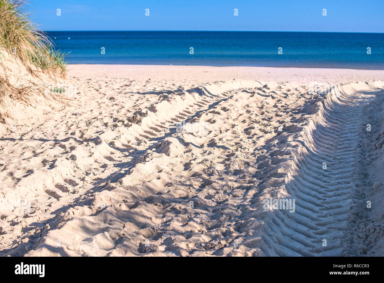 Beach With Tracks Stock Photo - Alamy