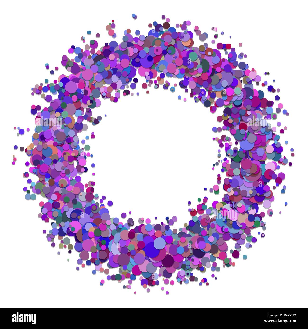 Blank abstract confetti circle background template with sprinkled ...