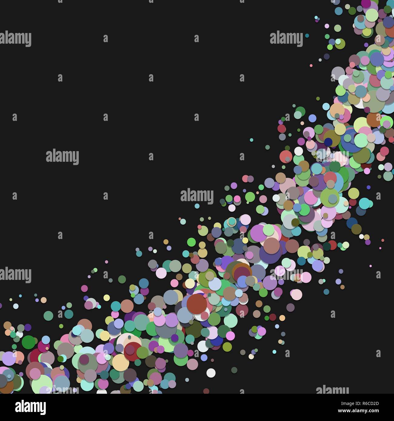 Blank curved abstract scattered confetti circle background Stock Vector ...