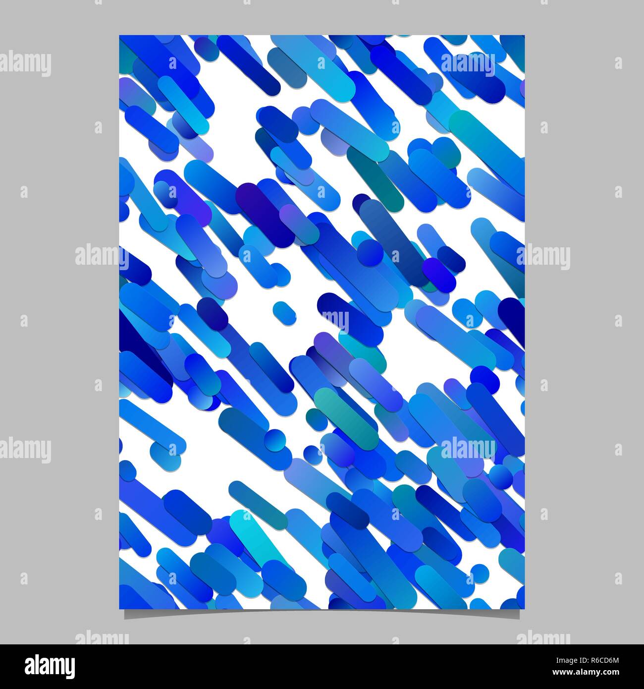 Blue modern diagonal gradient rounded stripe pattern flyer background template - vector ...