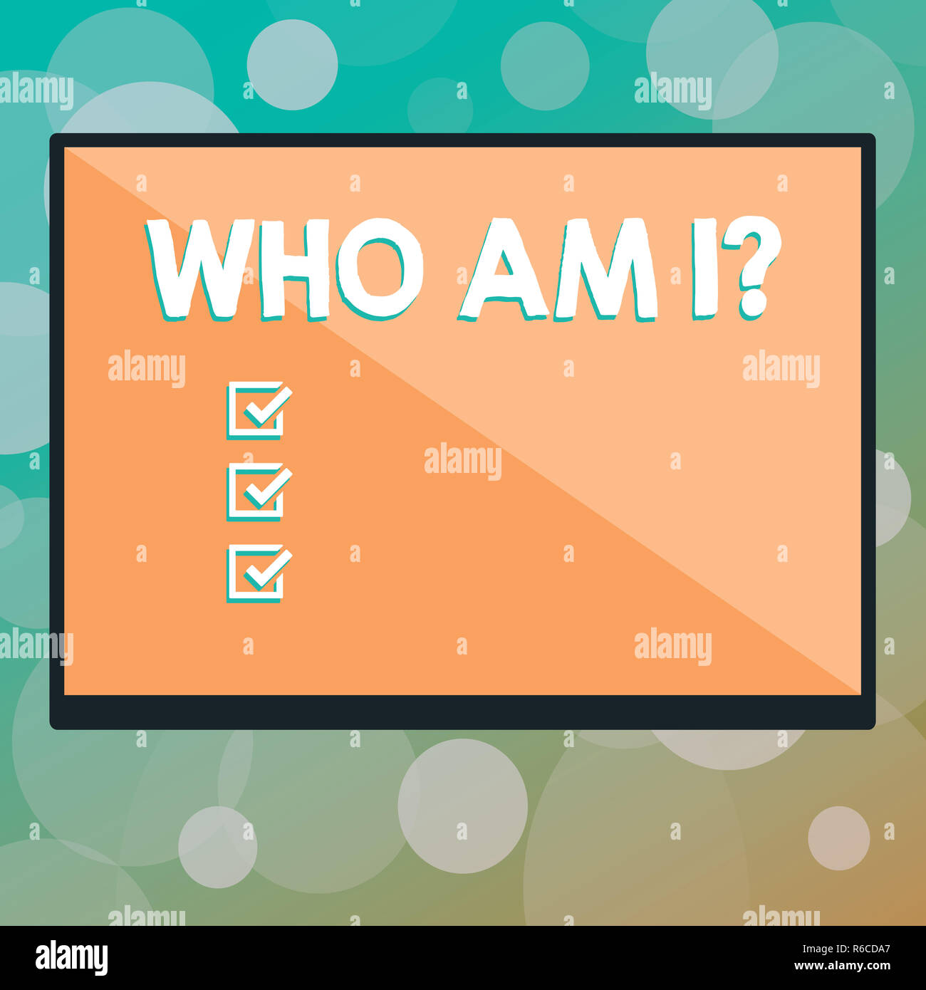 Text sign showing Who Am I question. Conceptual photo when being asked ...