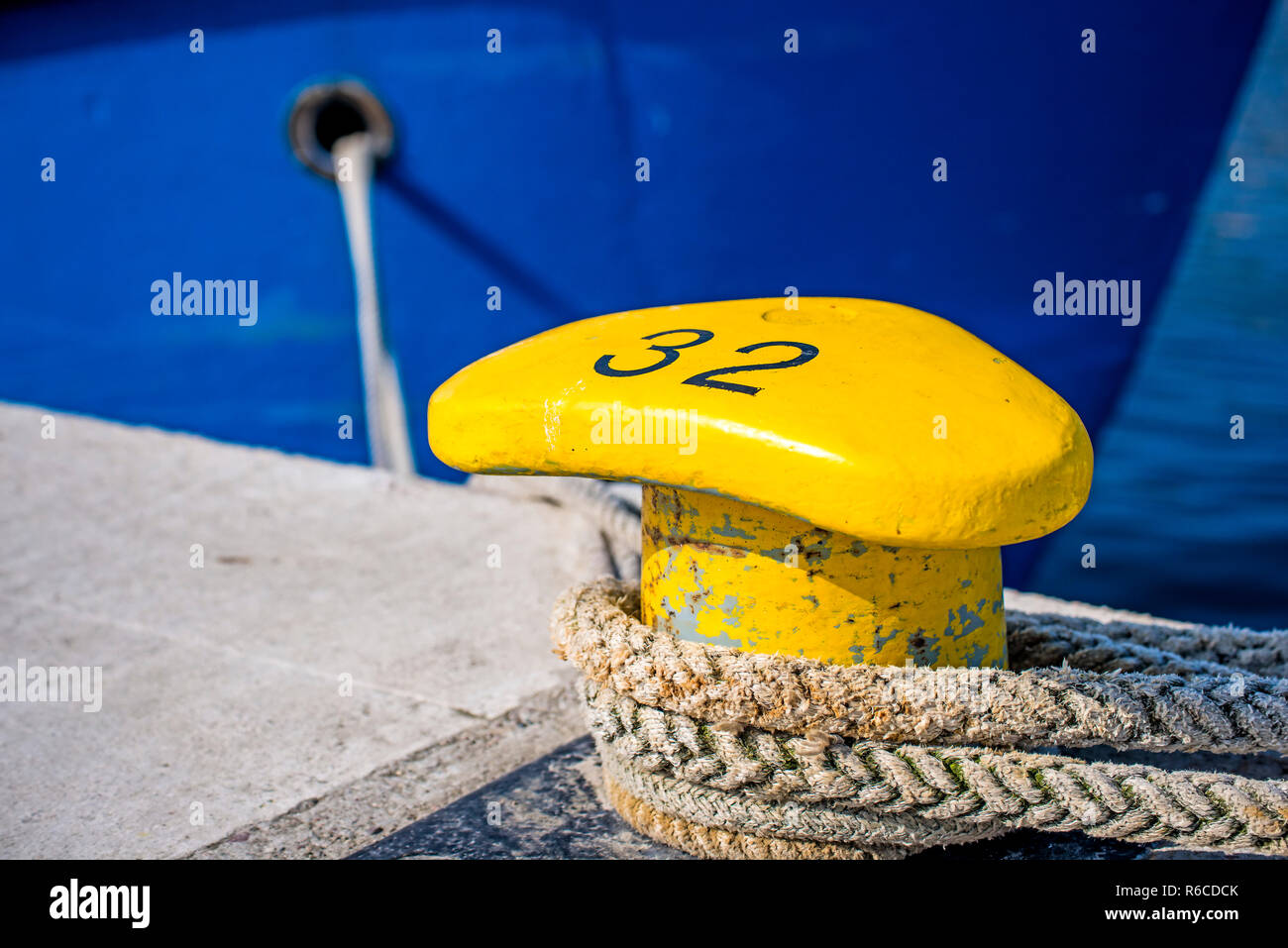 Mooring Line Of A Trawler Stock Photo - Alamy