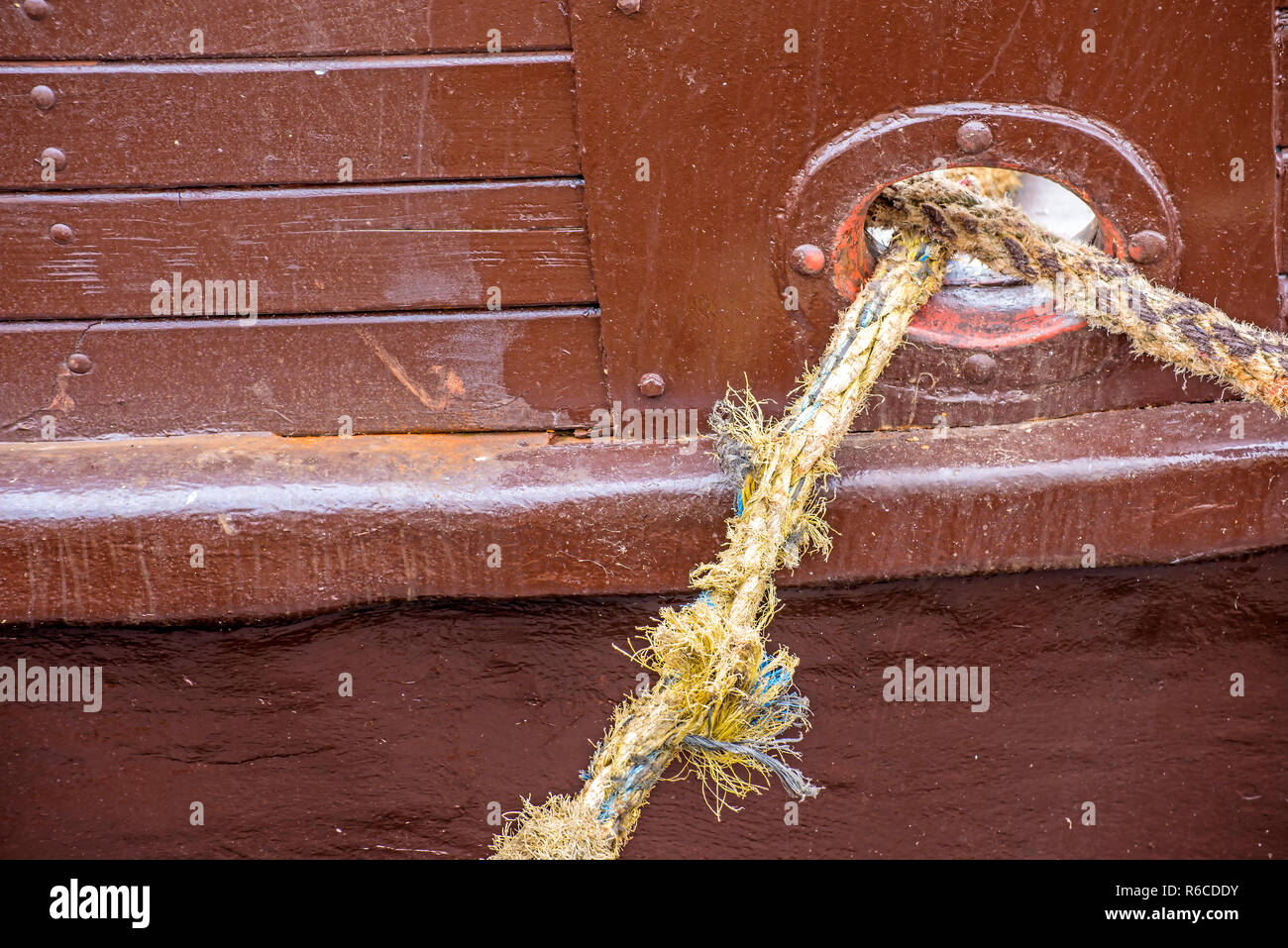Mooring Line Of A Trawler Stock Photo - Alamy