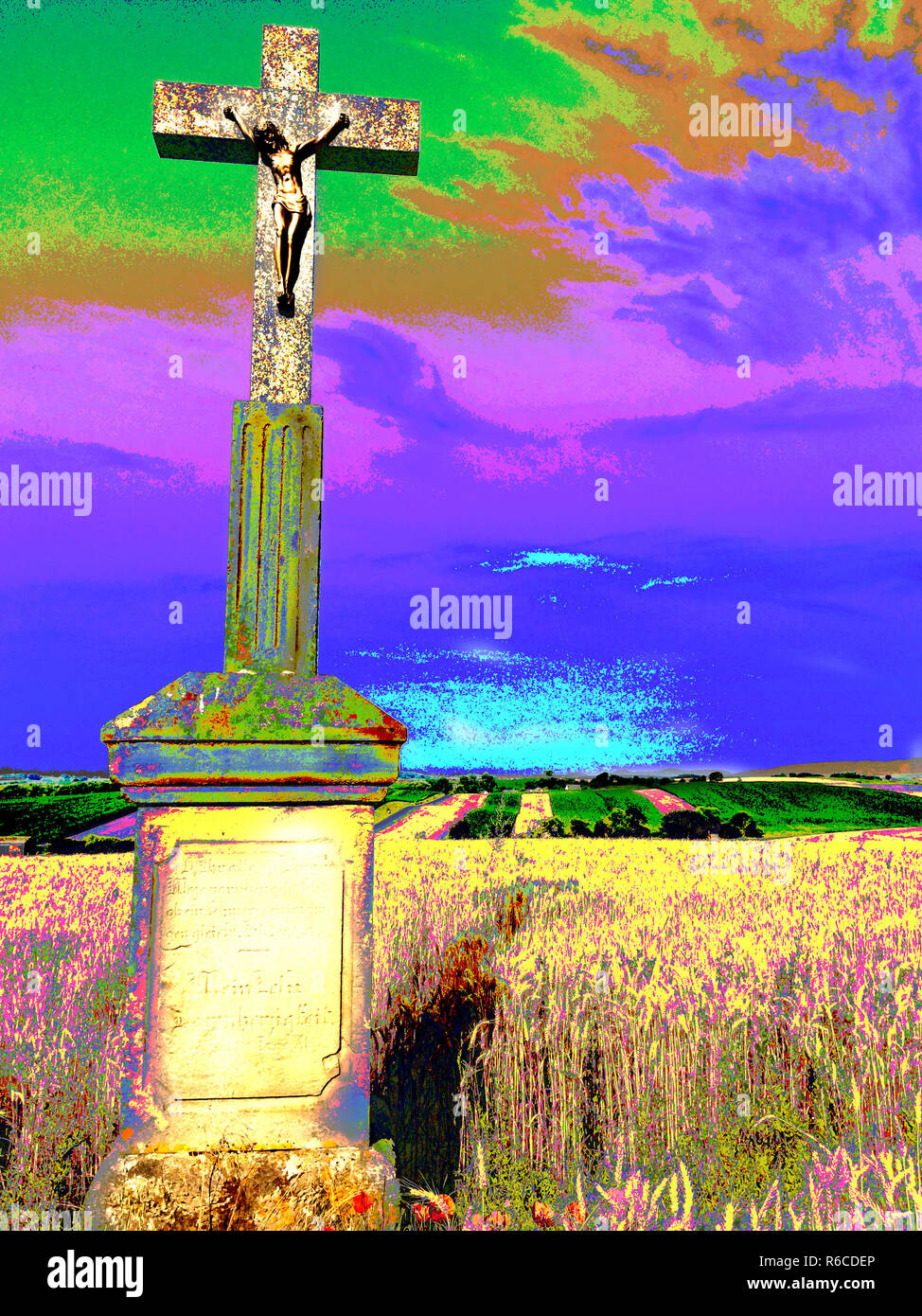 Cross In Cornfield Stock Photo - Alamy