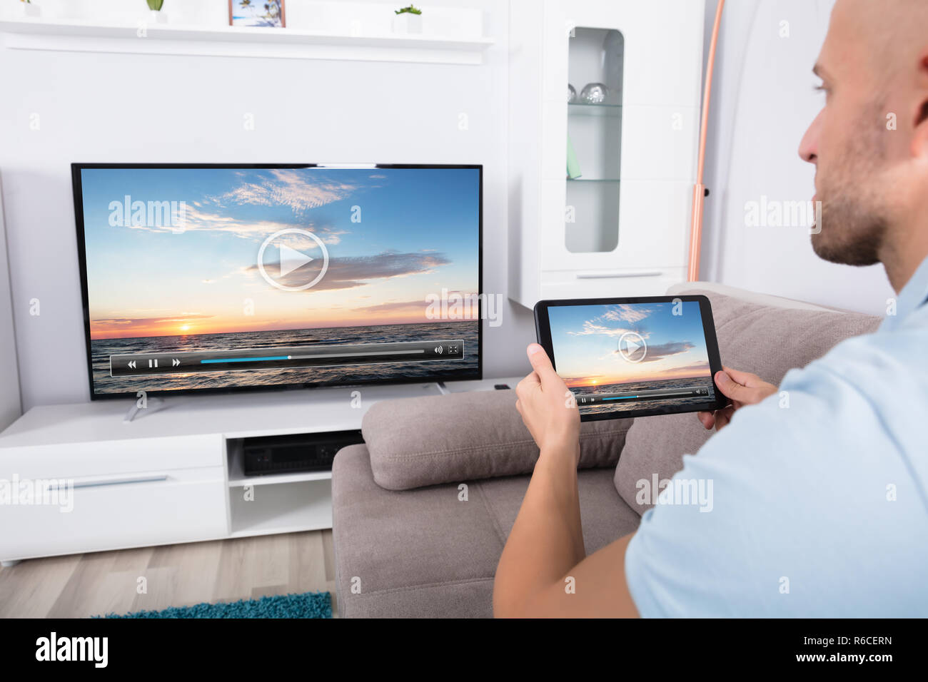Connecting Television Channel Through Wi-fi Stock Photo - Alamy