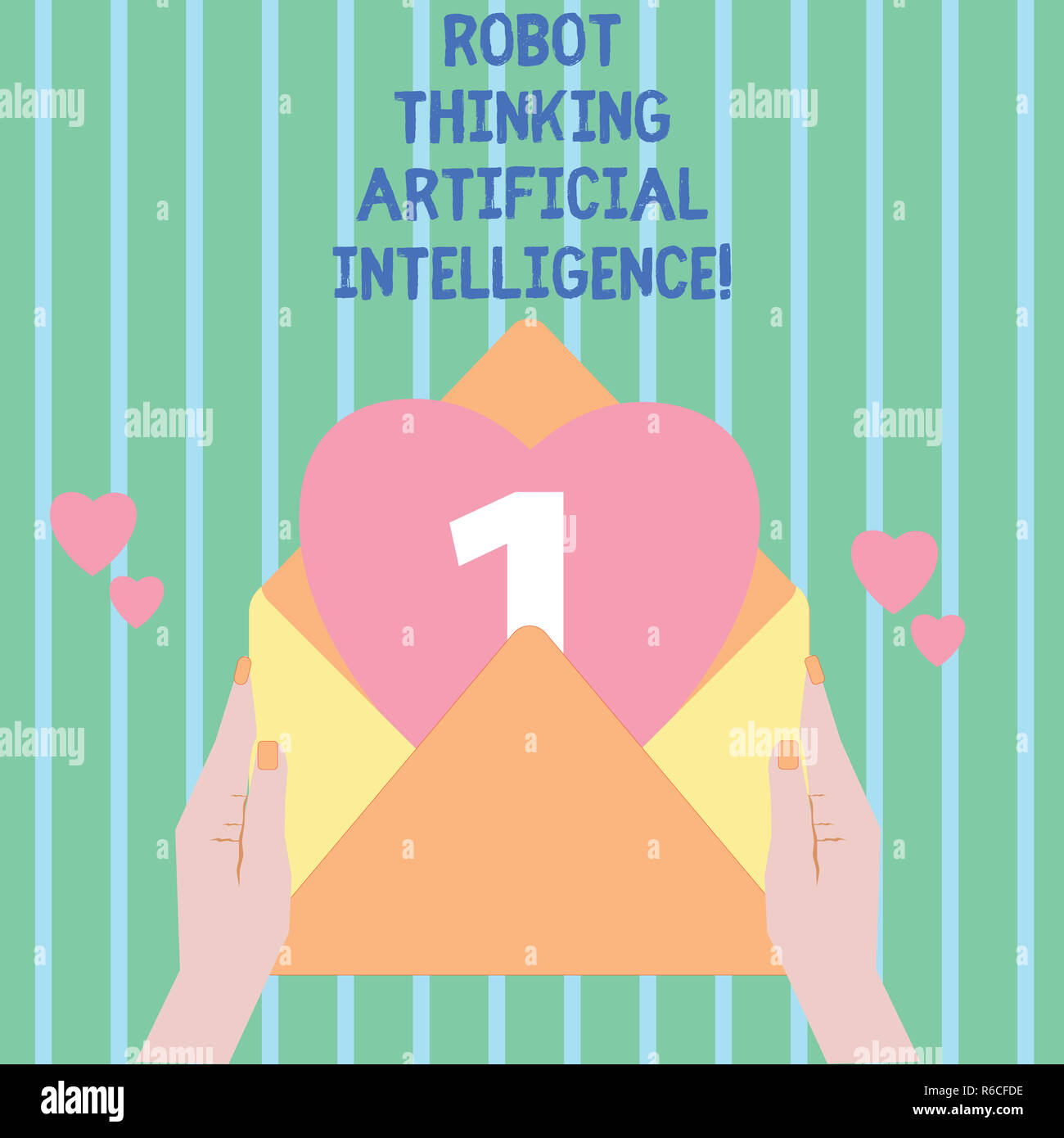 Writing note showing Robot Thinking Artificial Intelligence. Business ...